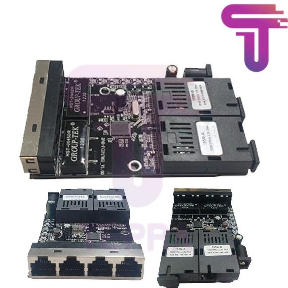 Jual Media Converter BOARD Ethernet Fiber Switch 2 Port FO 4 Port LAN 10/100 / 2 FO 4 LAN / 2 SC ...