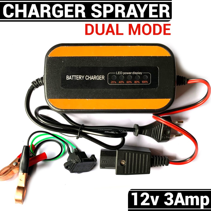 Jual Charger Aki sprayer elektrik 3 ampere - Charger sprayer dual mode ...