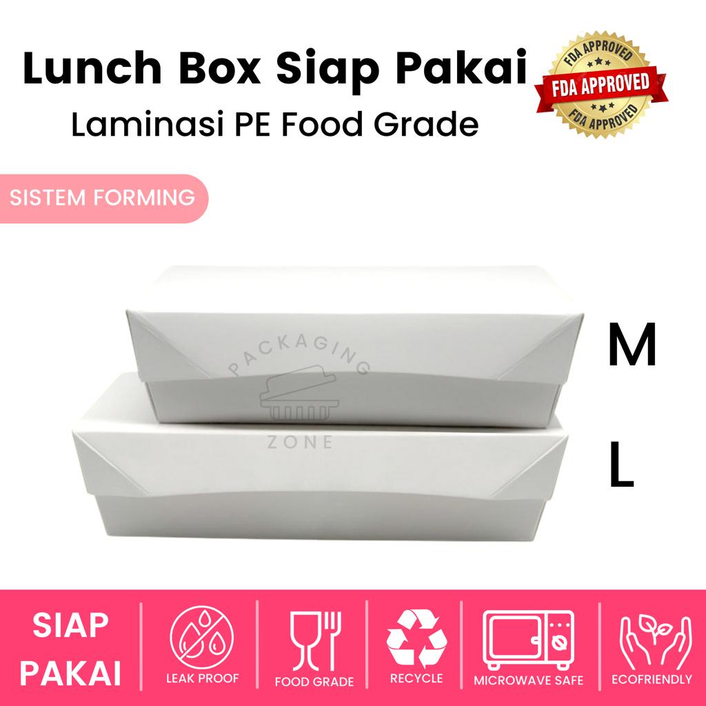 Jual Paper Lunch Box Laminasi Ukuran Medium Large / Rice Box / Kemasan ...