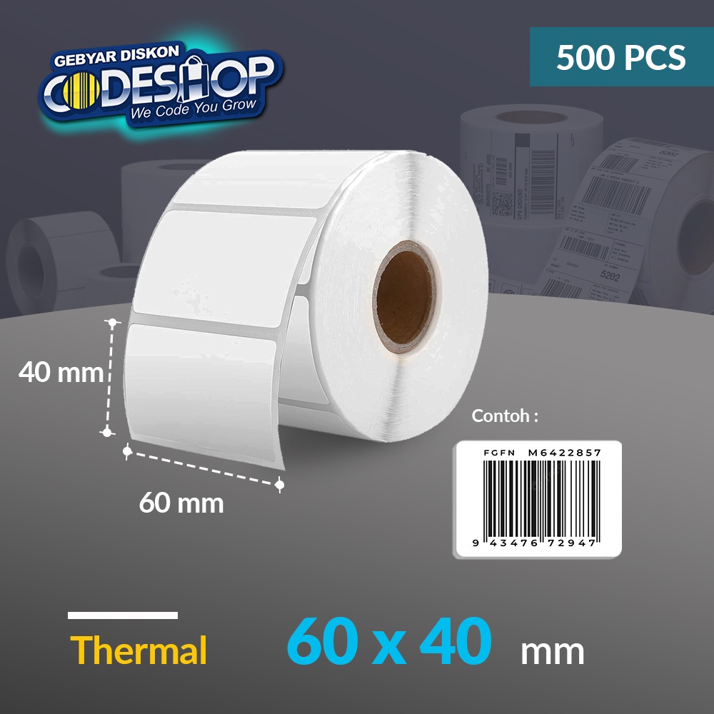 Jual Codeshop Label Thermal 60 x 40 mm 1 Line Stiker Printer Barcode ...