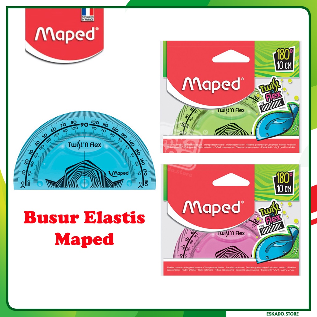 Jual Penggaris Busur Flexible / Elastis / Penggaris Busur Maped Twist'n ...