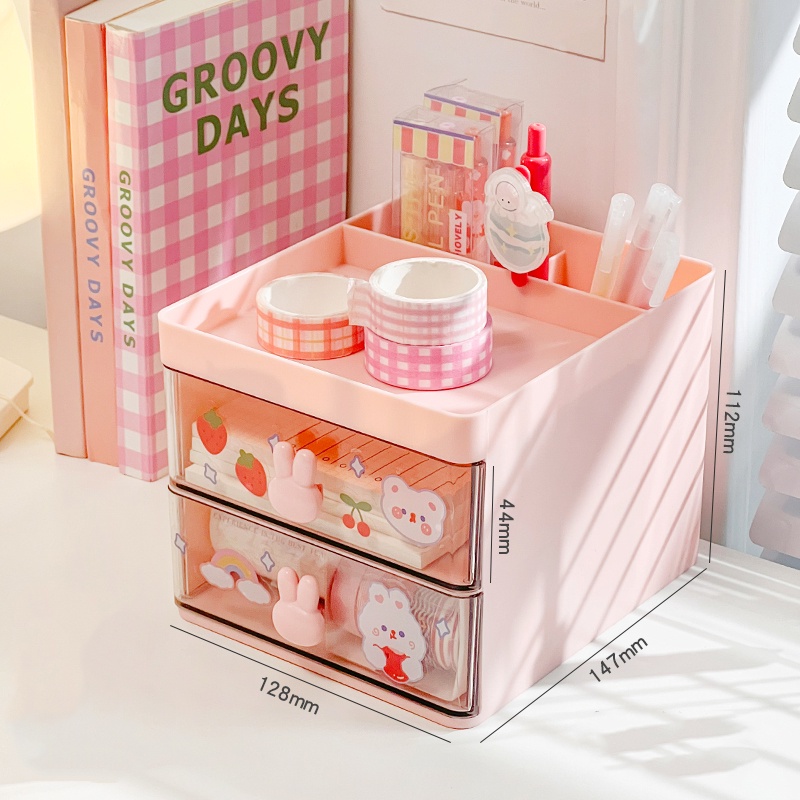 Jual Kotak Pensil Meja Laci Mini Kotak Alat Tulis Desktop Organizer ...