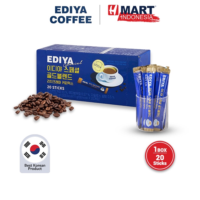 Jual EDIYA Special Gold Blend Coffee Mix / Kopi Kemasan Korea 20 Sticks ...
