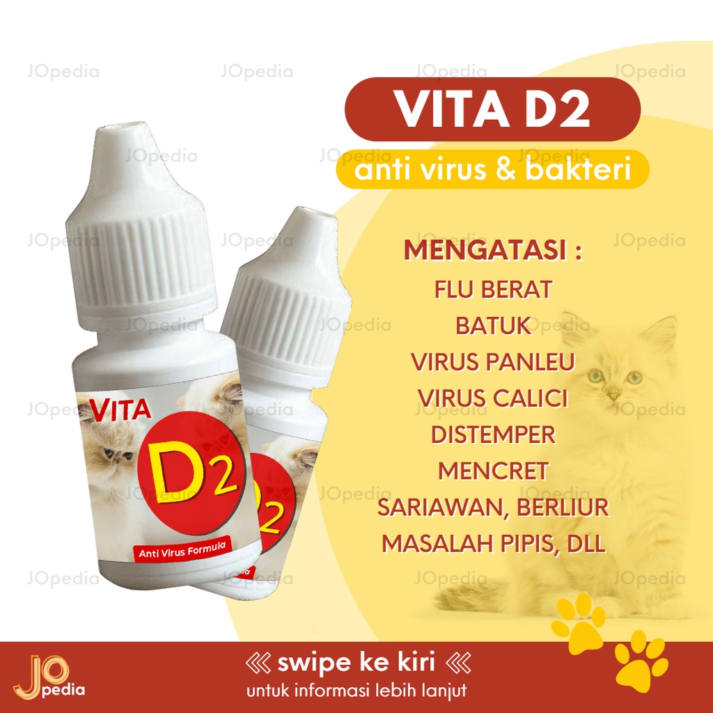 Jual VITA D2 Obat Anti Virus Kucing Flu Batuk Panleu Muntah Mencret ...