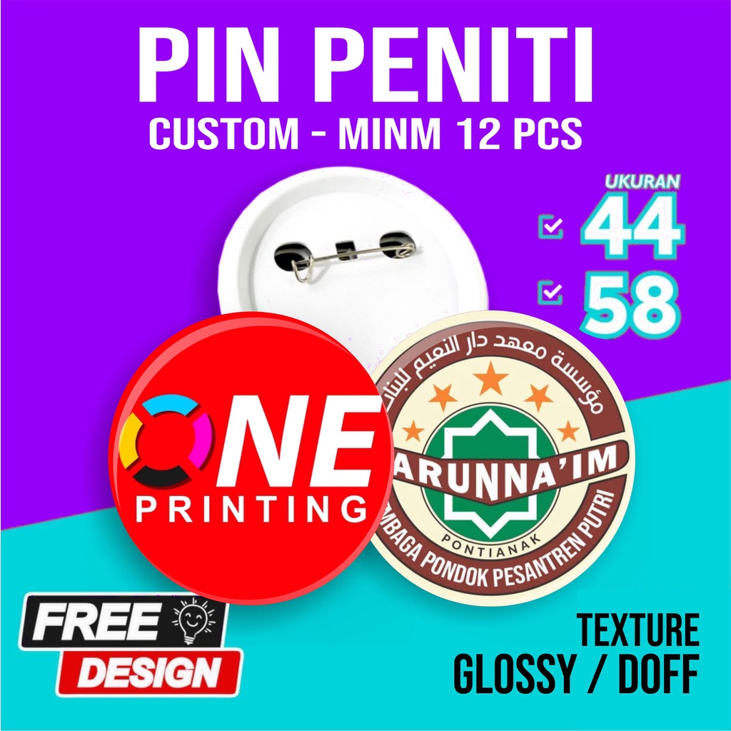 Jual Pin Peniti Custom Cetak Free Design Murah | Shopee Indonesia
