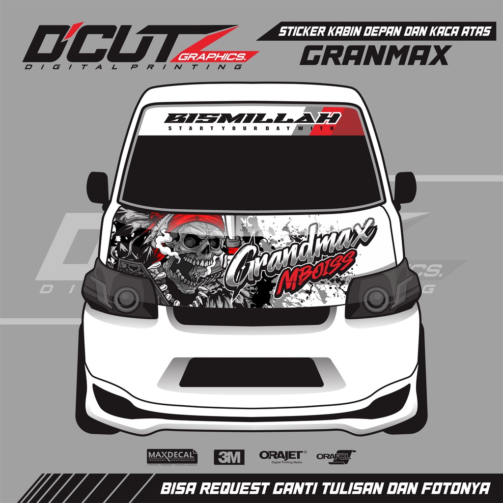 Jual Sticker Kabin GRANMAX Bonus Kaca Atas ( BISA REQUEST ) | Shopee ...