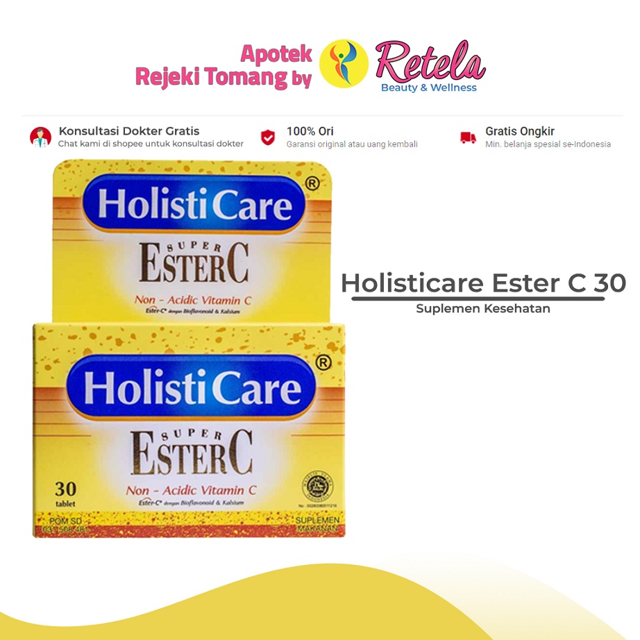 Jual HOLISTICARE SUPER ESTER C 1 BOTOL 30 TABLET | Shopee Indonesia