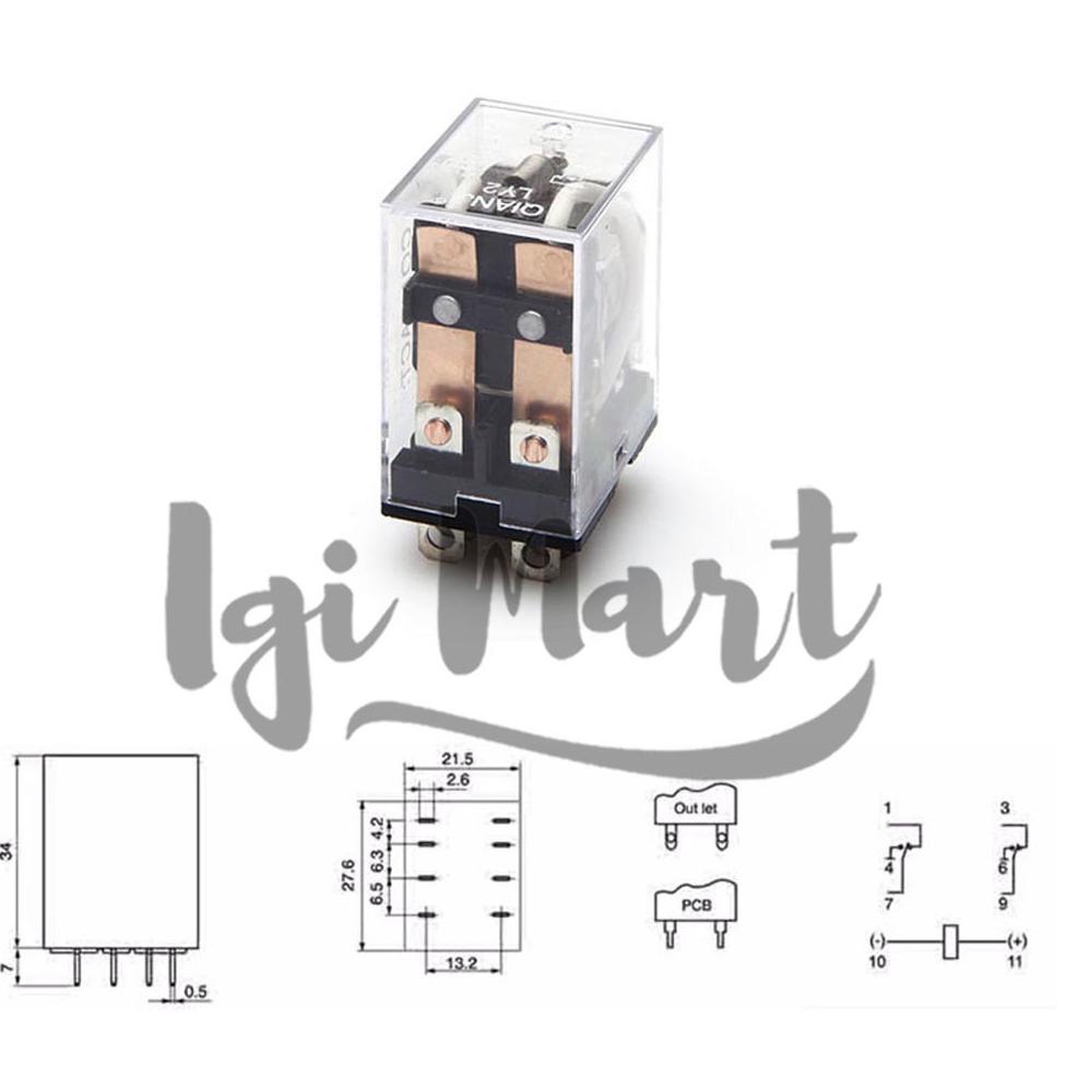 Jual BARU SPESIAL RELAY LY2 OMRON 12V / RELAY LY2N OMR 24V / RELAY LY2-N OM 220V 8 PIN / RELAI ...