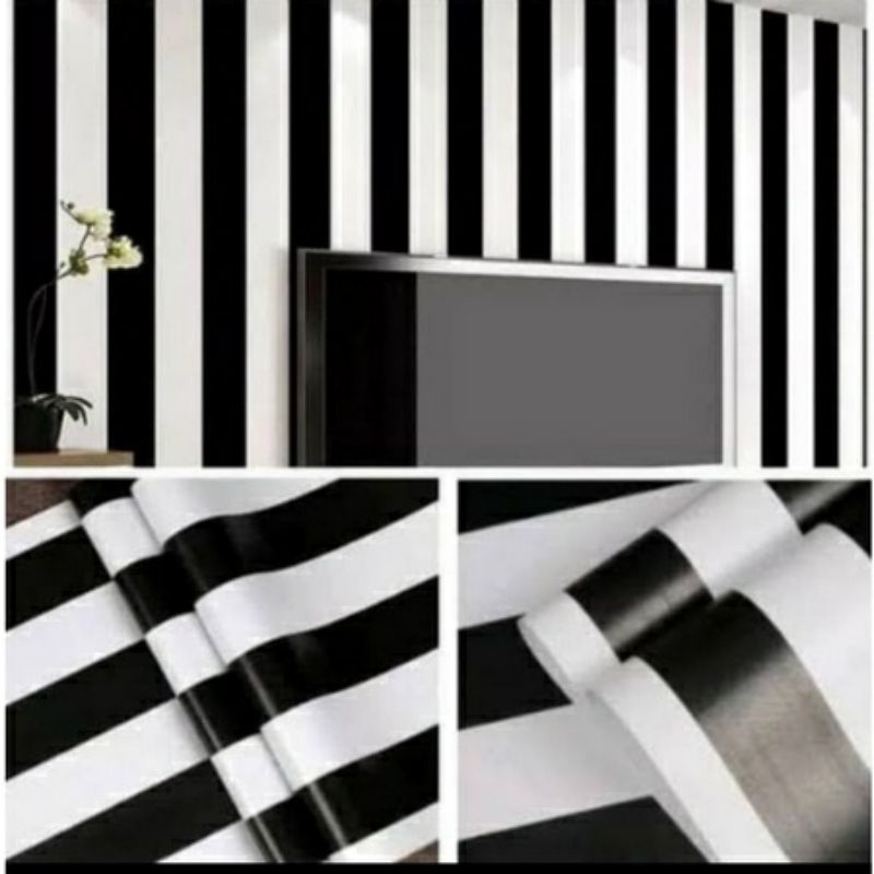Jual walpaper motif hitam putih 10 meter | Shopee Indonesia