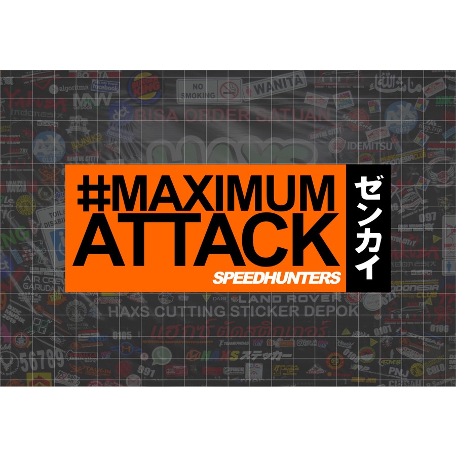 Jual Cutting Sticker Maximum Attack Speedhunter 15 Cm Untuk Mobil ...