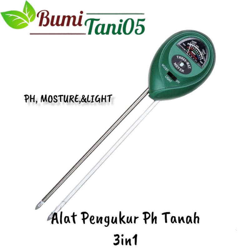 Jual Ph Meter Tanah Tester 3 in 1 Soil Moisture Light | Shopee Indonesia
