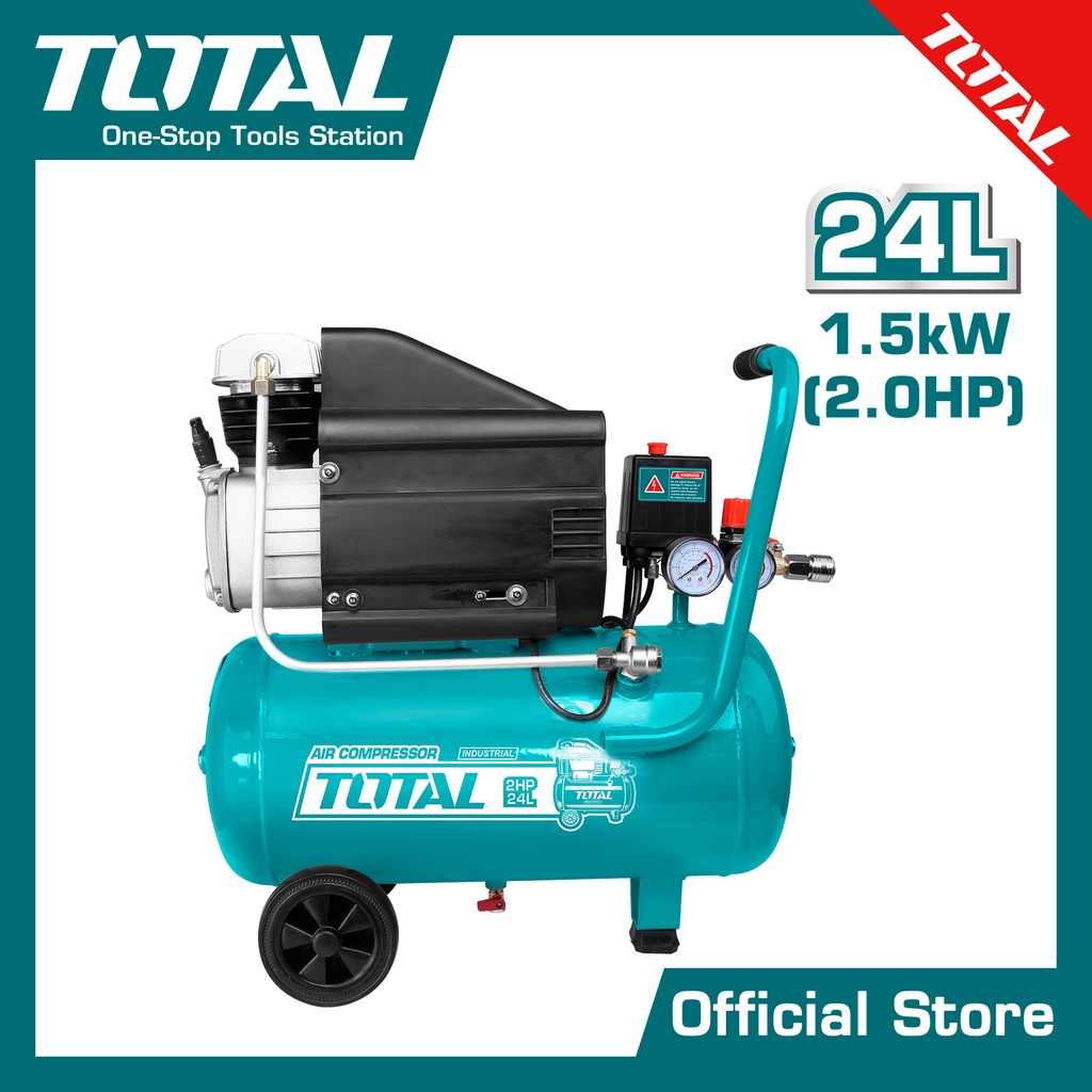 Jual TOTAL Air compressor/Kompresor udara 1.5 kW/2HP/24L TC120246 ...