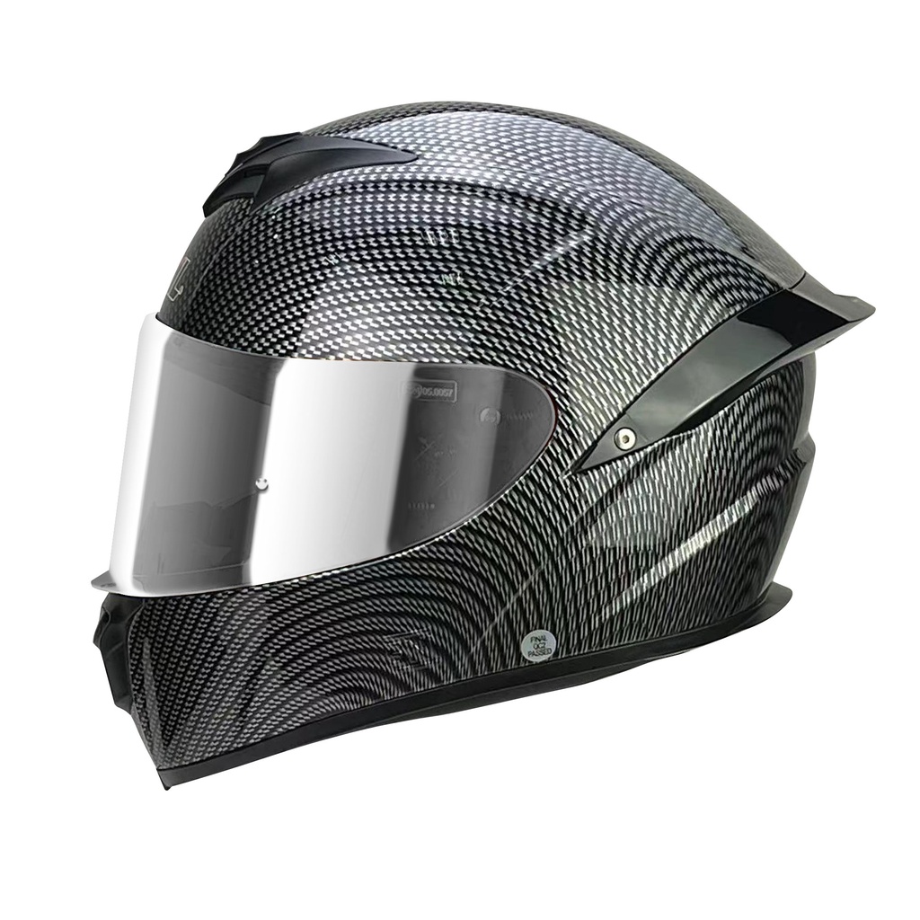 Jual Helm Snail Fullface FFS2 motif Carbon Visor Silver | Shopee Indonesia
