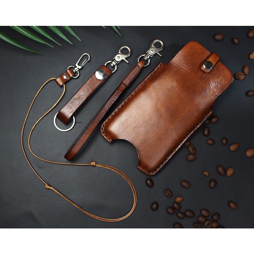 Jual Casing hp kulit asli gantungan tangan ikat pinggang kalung tali korea | Shopee Indonesia