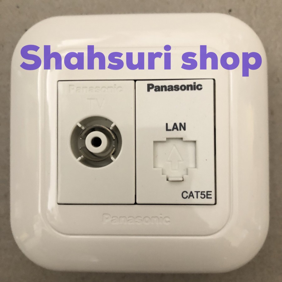Jual STOP KONTAK OUTLET TV + OUTLET DATA CAT5E CAT 5E + FRAME PANASONIC ...
