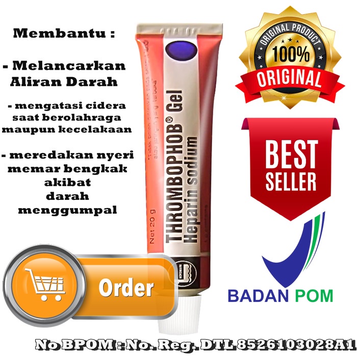 Jual Thrombophob Gel Salep Memar Trombopop BPOM meredakan nyeri memar ...