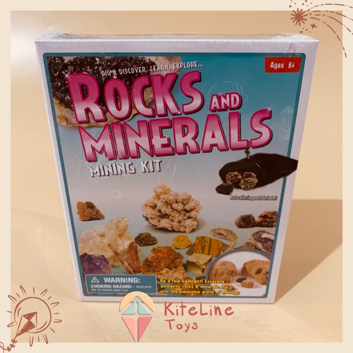Jual Rocks And Minerals Mining Kit Treasure Dig Mainan Anak Sensory ...