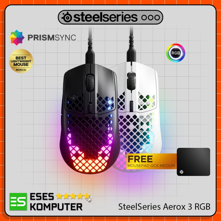 Jual Mouse Steelseries Aerox 3 Wired RGB Honeycomb - Gaming - Lightweight | Shopee Indonesia