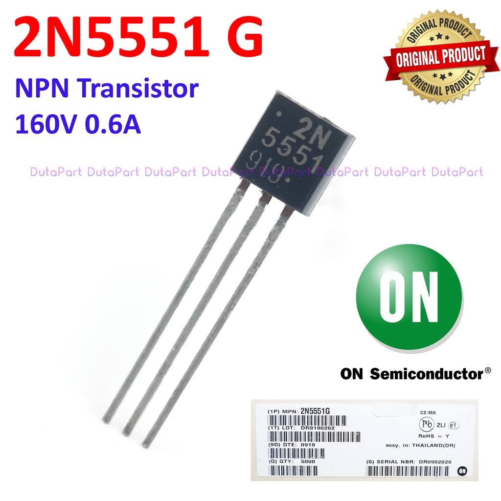 Jual 2N5551 ORIGINAL ON SEMICONDUCTOR NPN Transistor 2N5551G 2N 5551 TO ...