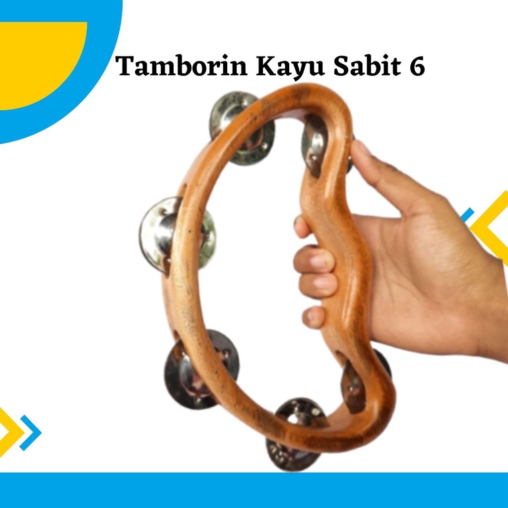 Jual Alat Musik Tamborin Anak Bahan Kayu Kecrek Tambourin Bentuk Sabit ...