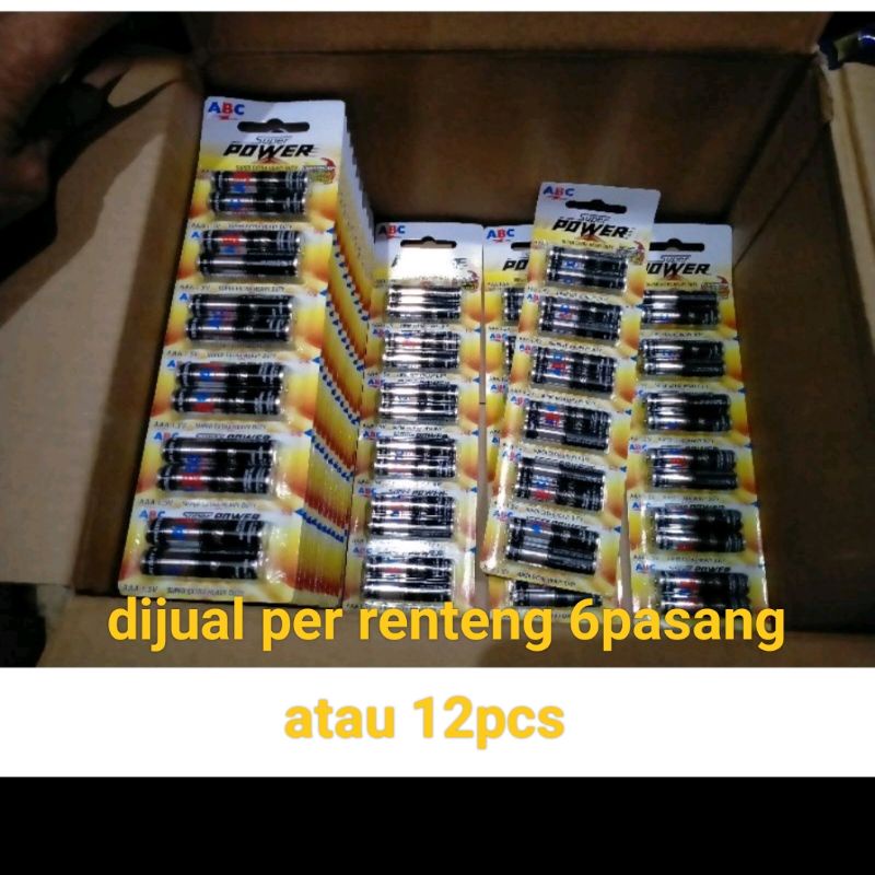 Jual BATERAI ABC UNTUK REMOTE UK AAA ISI 12 PCS,PER RENTENG | Shopee ...