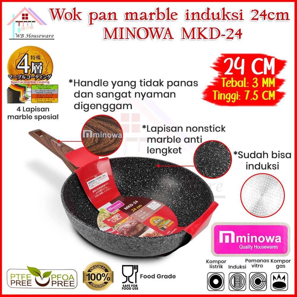 Jual YOSHIKAWA wok pan marble induksi listrik seri MD / panci yoshikawa anti lengket | Shopee ...