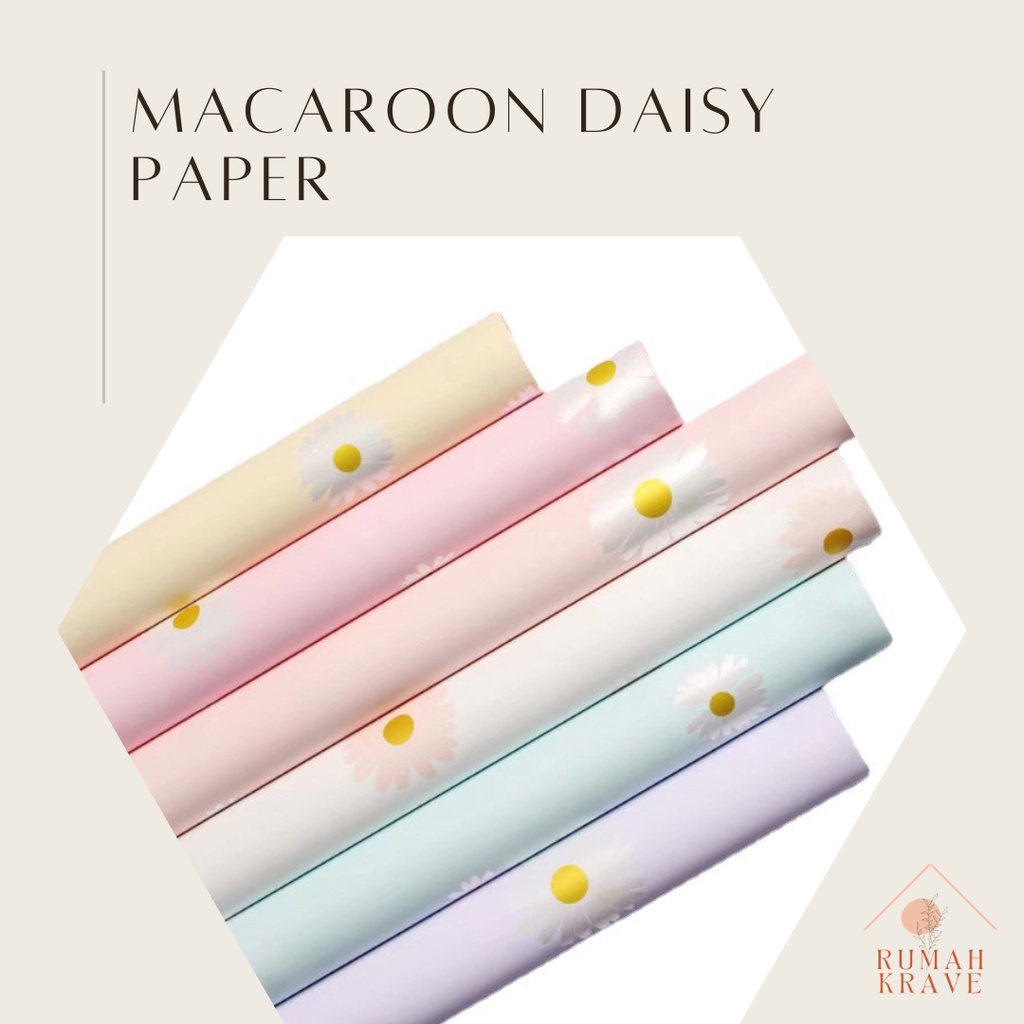 Jual RUMAH KRAVE - Macaroon Daisy Wrapping Paper Kertas Buket Bunga ...