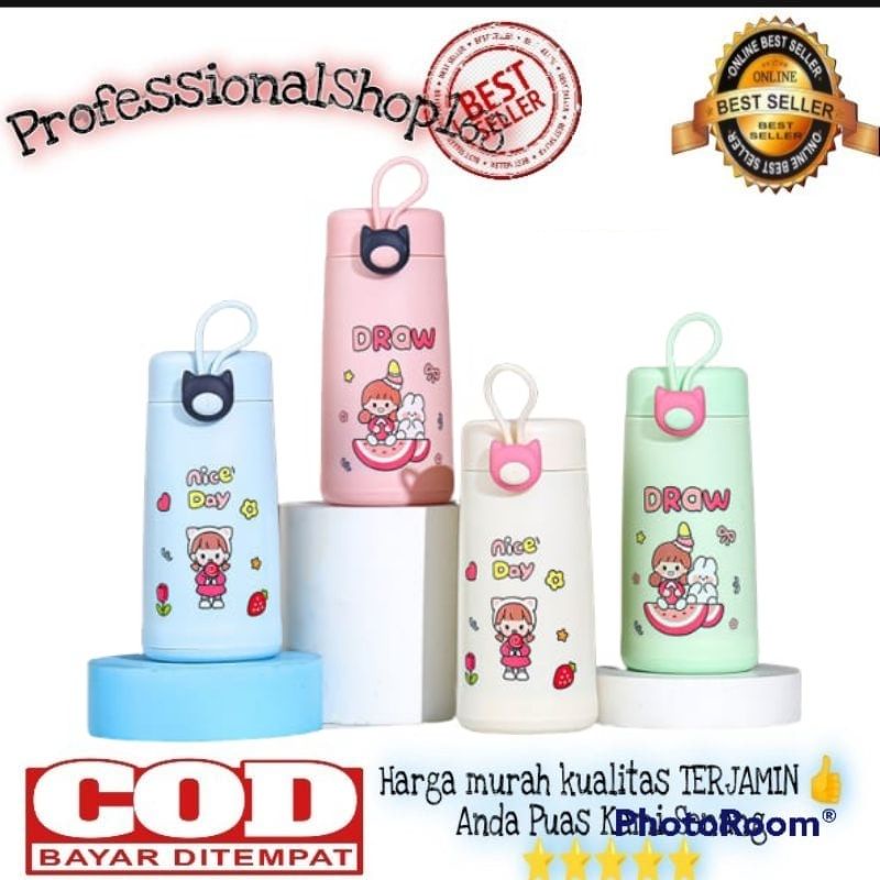 Jual PS - Botol minum 300ML nice day / botol minum 300 ML kaca karakter ...