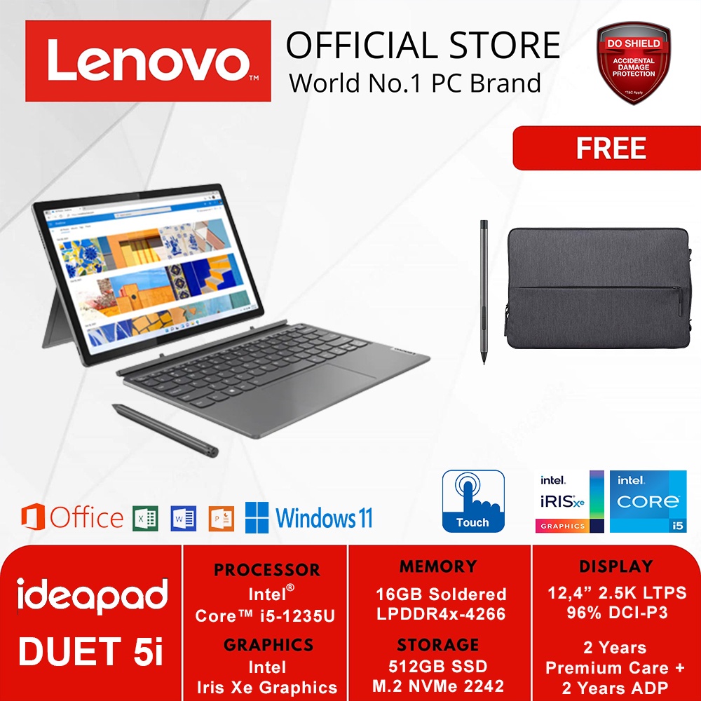 Jual LENOVO IDEAPAD DUET 5i 12IAU7 CORE i5-1235U 16GB 512GB W11+OHS ...