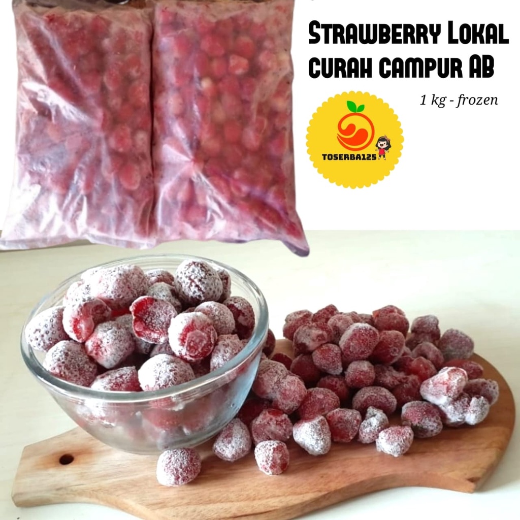 Jual Buah frozen buah beku strawberry Bandung grade Ab 1kg GROSIR ...