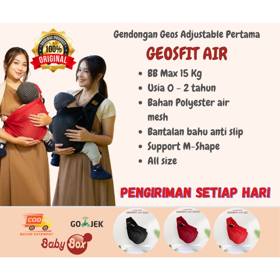 Jual Gendongan bayi geosfit cuddle me mshape kekinian adjustable air ...