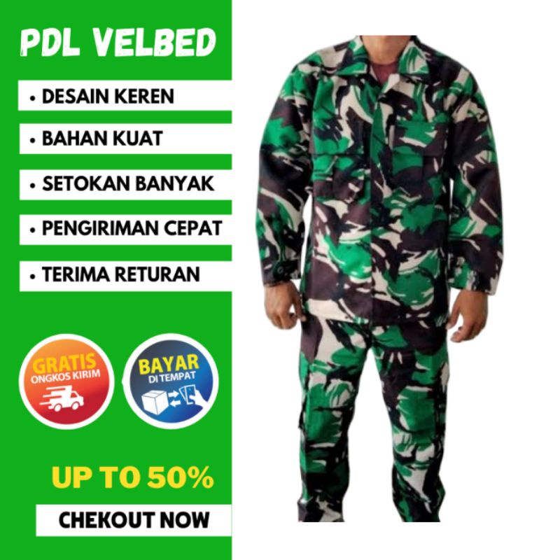 Jual Setelan PDL TNI Loreng Malvinas/Seragam PDL Velbed | Shopee Indonesia