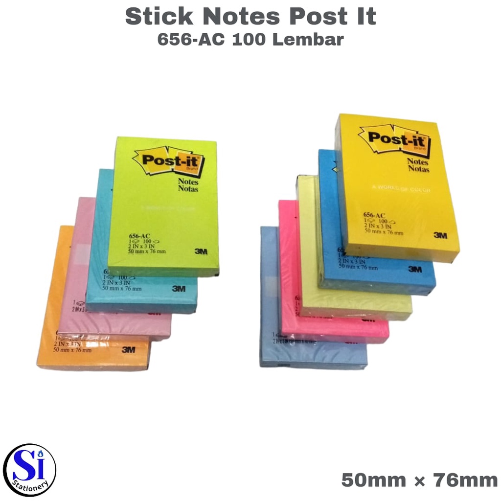 Jual Sticky Note Post-it 3M 656-AC/1CY/1MP/1CB 100 lembar | Shopee ...