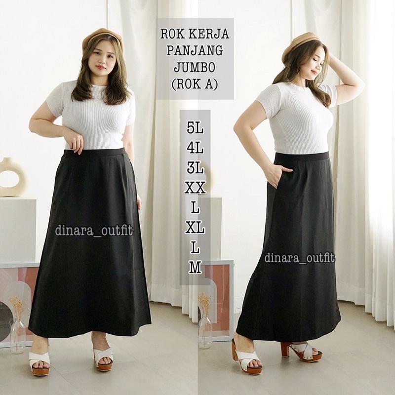 Jual ROK KERJA PANJANG JUMBO (ROK A LINE) | Shopee Indonesia