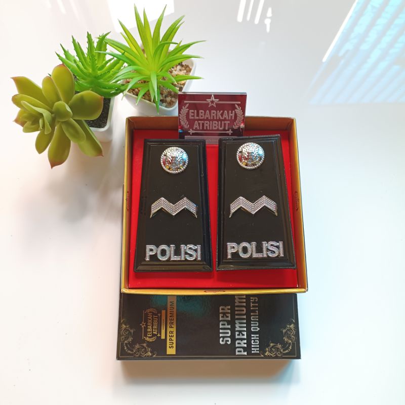 Jual Pangkat PDH POLISI AIPDA Full Akrilik Hitam Glos/ATRIBUT POLRI ...