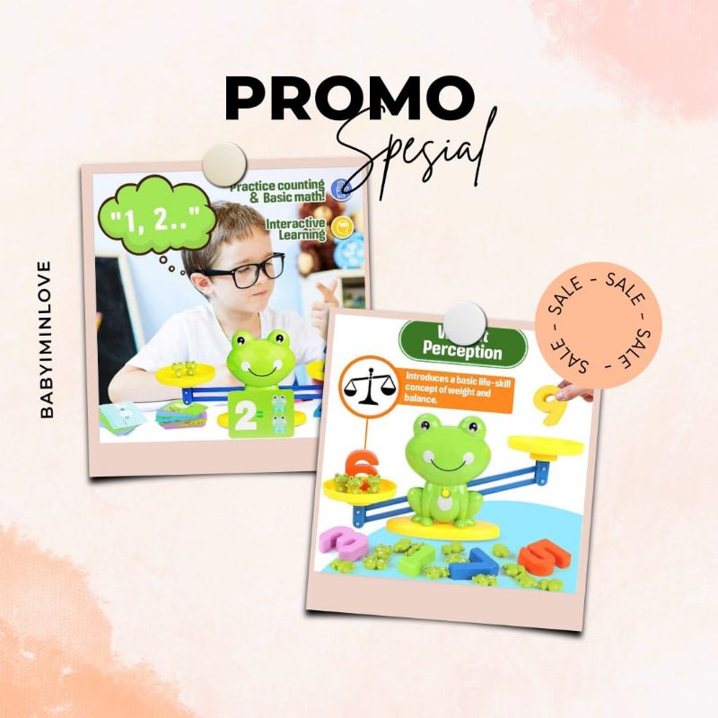 Jual Frog Balance Mainan Timbangan Anak Belajar Berhitung Mengenal ...