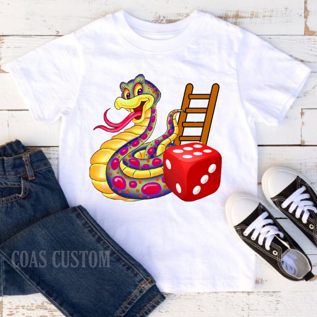 Jual Baju ular tangga kaos anak free cetak nama | Shopee Indonesia