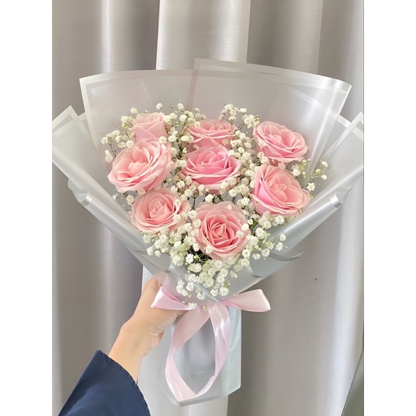 Jual Pink Rose Bouquet Handbouquet Buket Bunga Mawar Pink Asli 8 ...