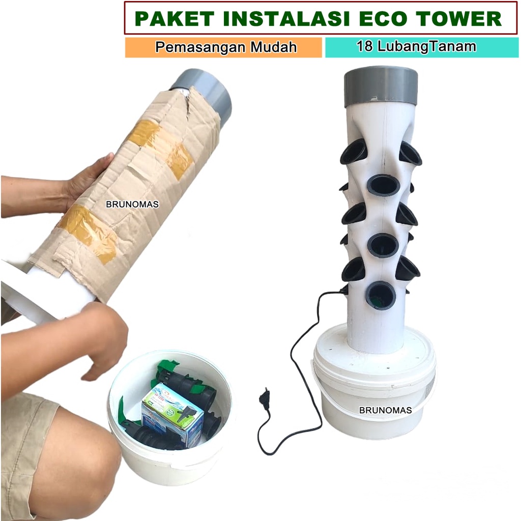 Jual Paket Instalasi ECO TOWER 50 - Pipa Hidroponik 4 inc | Shopee ...