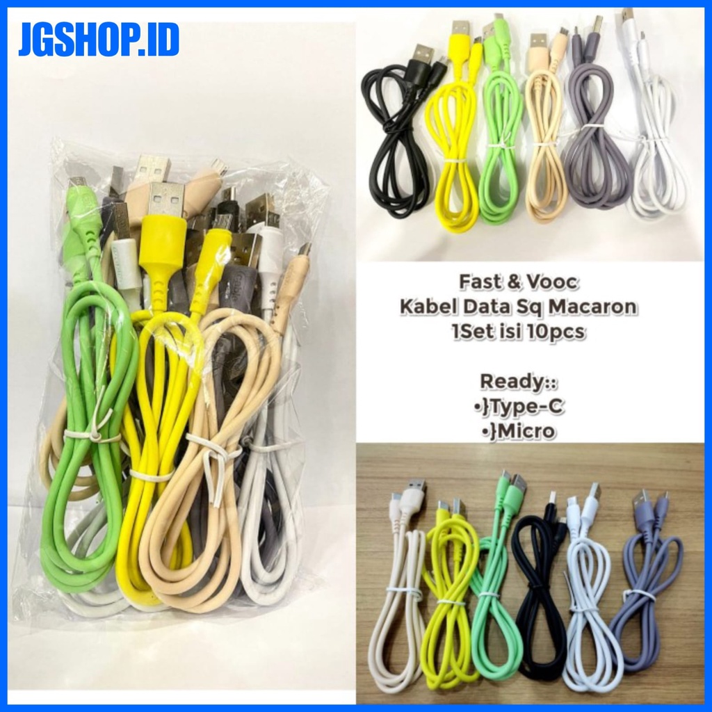 Jual JG SHOP KABEL DATA MACARON MICRO / TYPE C SUPPORT FAST CHARGING ...