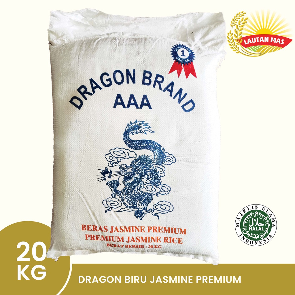 Jual Beras Jasmine Premium Dragon Biru 20KG | Shopee Indonesia