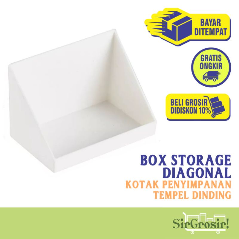 Jual WALL MOUNTED DIAGONAL BOX - Kotak Penyimpanan Serbaguna Storage Tempel Dinding Perekat Kuat ...