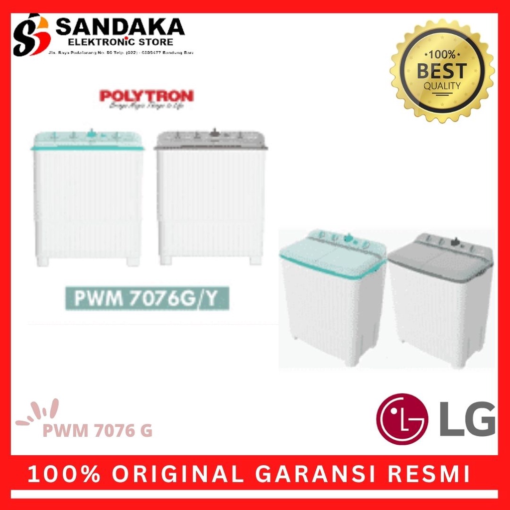 Jual MESIN CUCI 2 TABUNG POLYTRON 7 KG TWIN TUB PWM-7076 | Shopee Indonesia