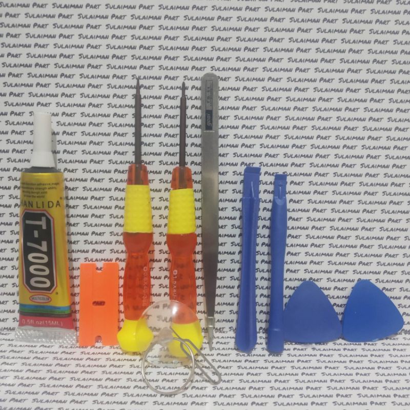 Jual OBENG SET 10 IN 1 + LEM T7000 15ML PEMBUKA LCD TOUCHSCREEN CASING HP | Shopee Indonesia