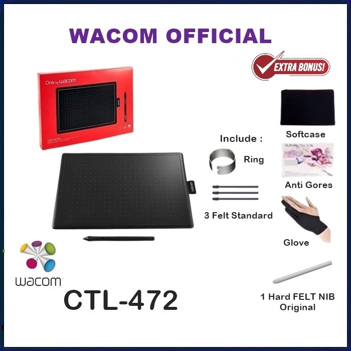 Jual Wacom One by CTL-472/K0-CX Creative Pen Tablet CTL472 CTL 472 K0 ...