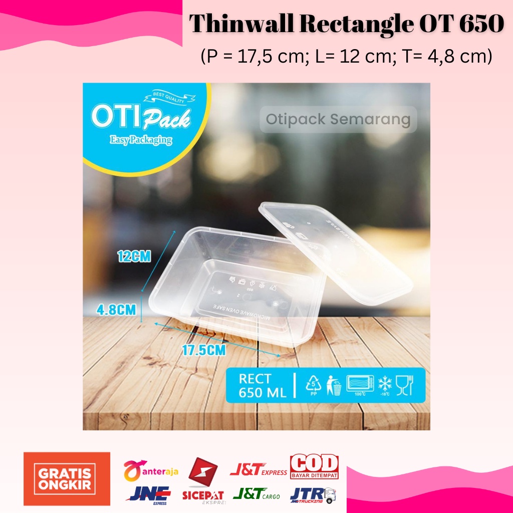 Jual Otipack Thinwall Rectangle Persegi Panjang Food Container ...