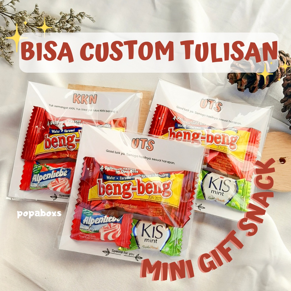 Jual [Bisa Custom Tulisan] Mini Gift Snack / Mini Gift Booster / Mini ...