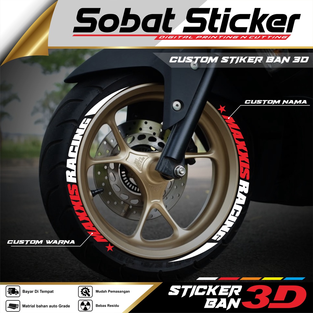 Jual Stiker Ban - Stiker Tire Bomb / Stiker Font Ban sticker ban 3D ...