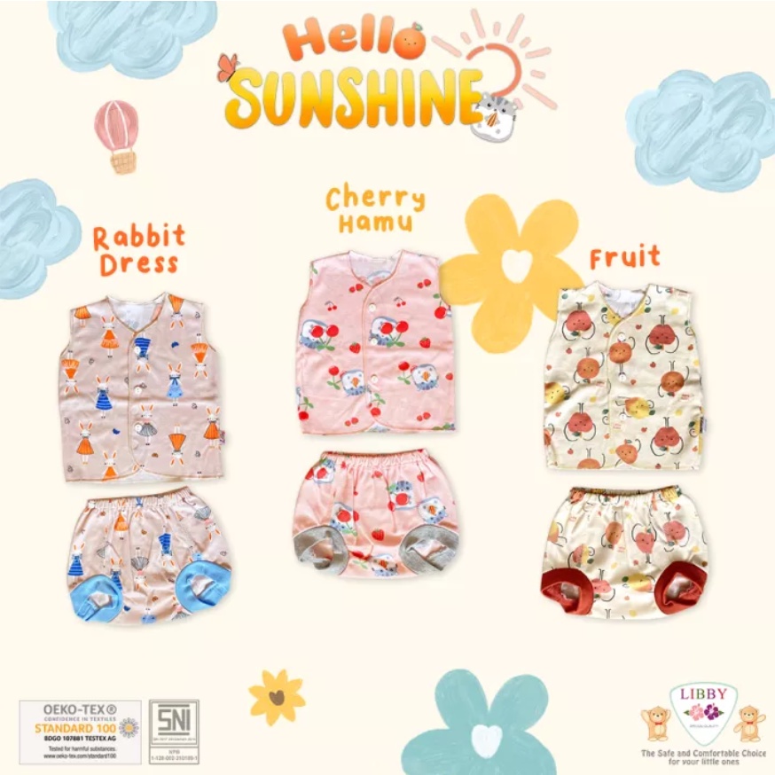 Jual Libby Baby HELLO SUNSHINE | Setelan Kutung NEW BORN | Baju bayi baru lahir | Shopee Indonesia