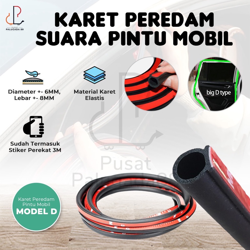 Jual Karet Peredam Pintu Mobil Model D Peredam Pintu Mesin 1m Universal ...